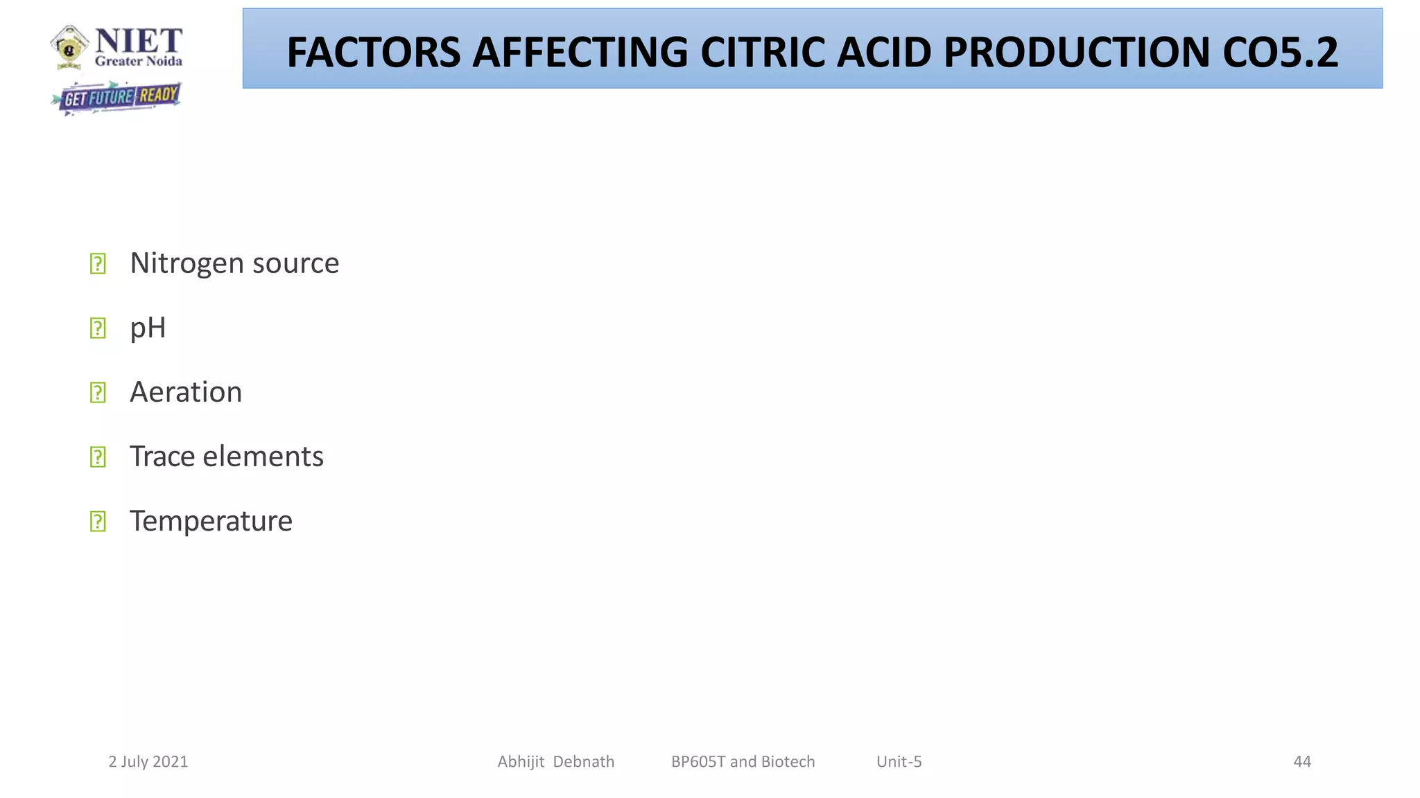 Production of Penicillin, Citric Acid, Vit B12, Glutamic Acid ...