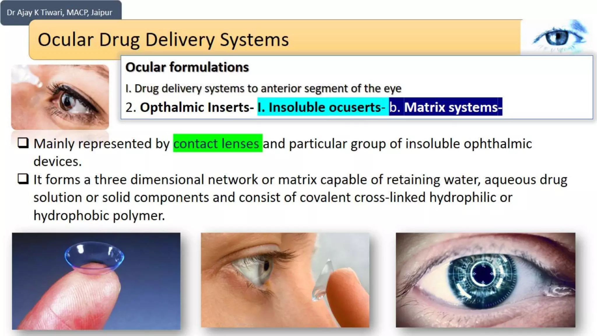 Ocular drug delivery systems (part-3)- Ocular formulations | PPTX | Eye ...