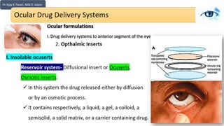 Ocular drug delivery systems (part-3)- Ocular formulations | PPTX
