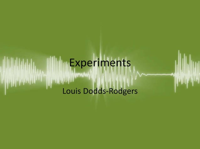 3. production experiments(4) | PPTX | Digital Audio | Computer Software and Applications