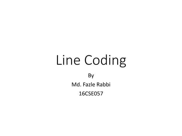3. line coding( bipolar, multilevel, multitransition) | PPTX | Programming Languages | Computing