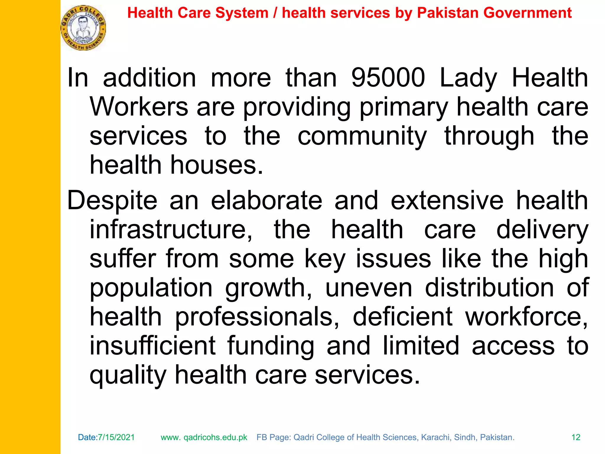 pakistan health care system | PPTX