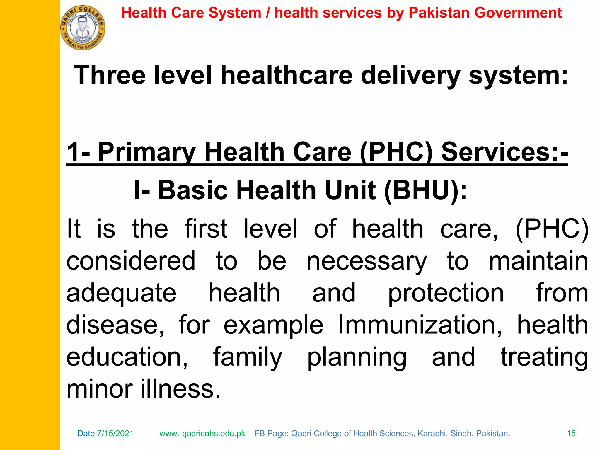 pakistan health care system | PPTX