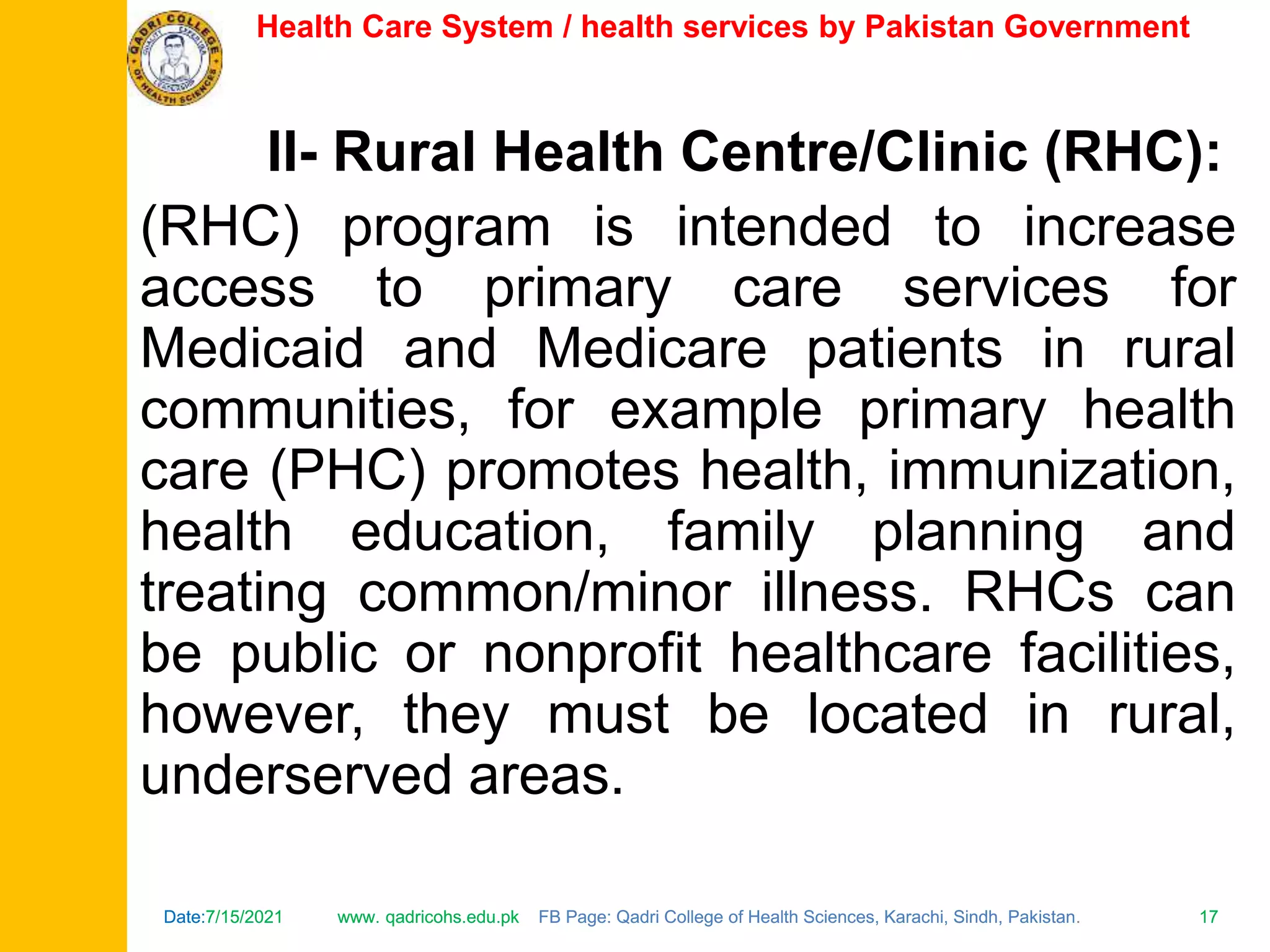 pakistan health care system | PPTX