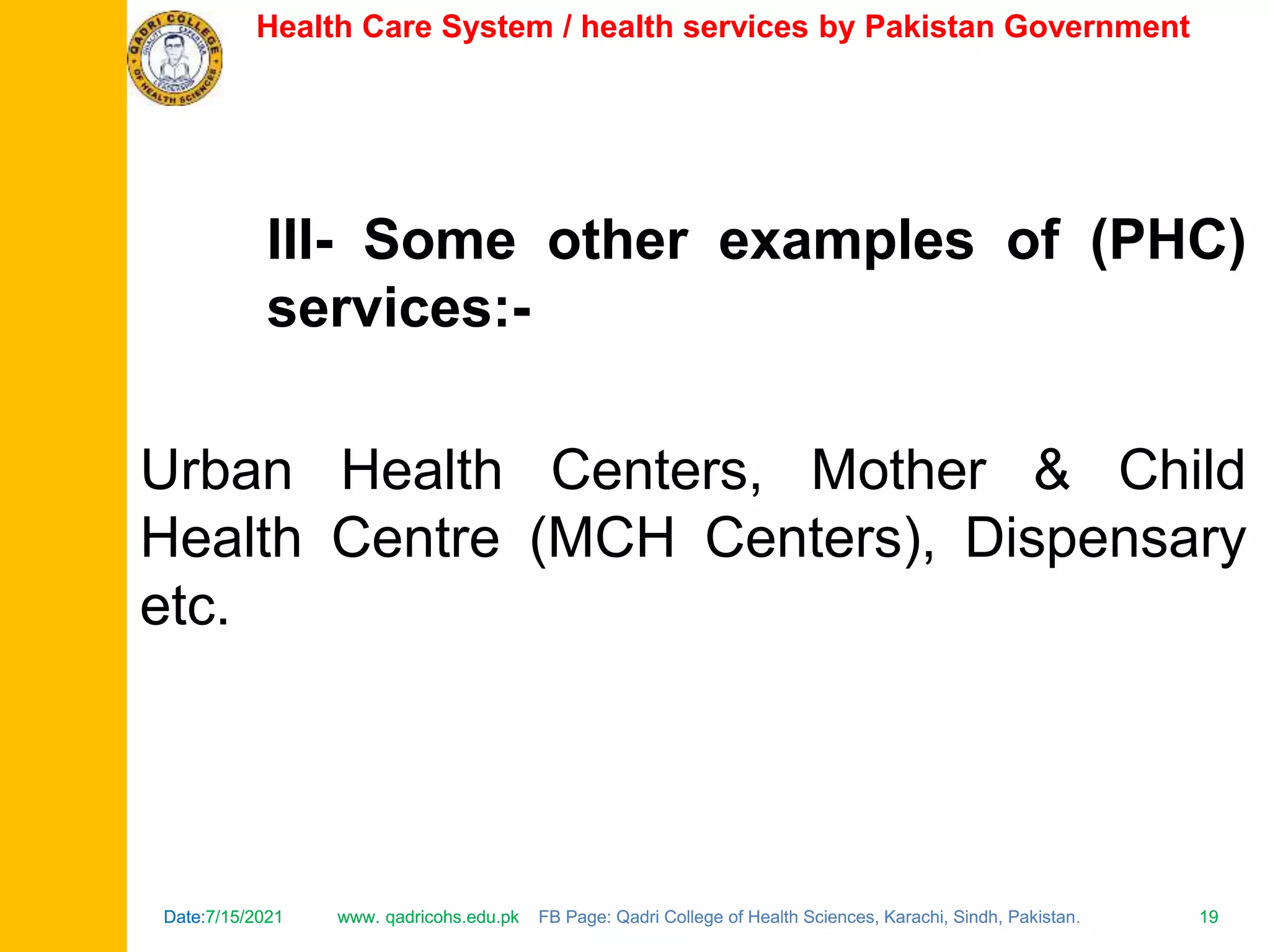 pakistan health care system | PPTX
