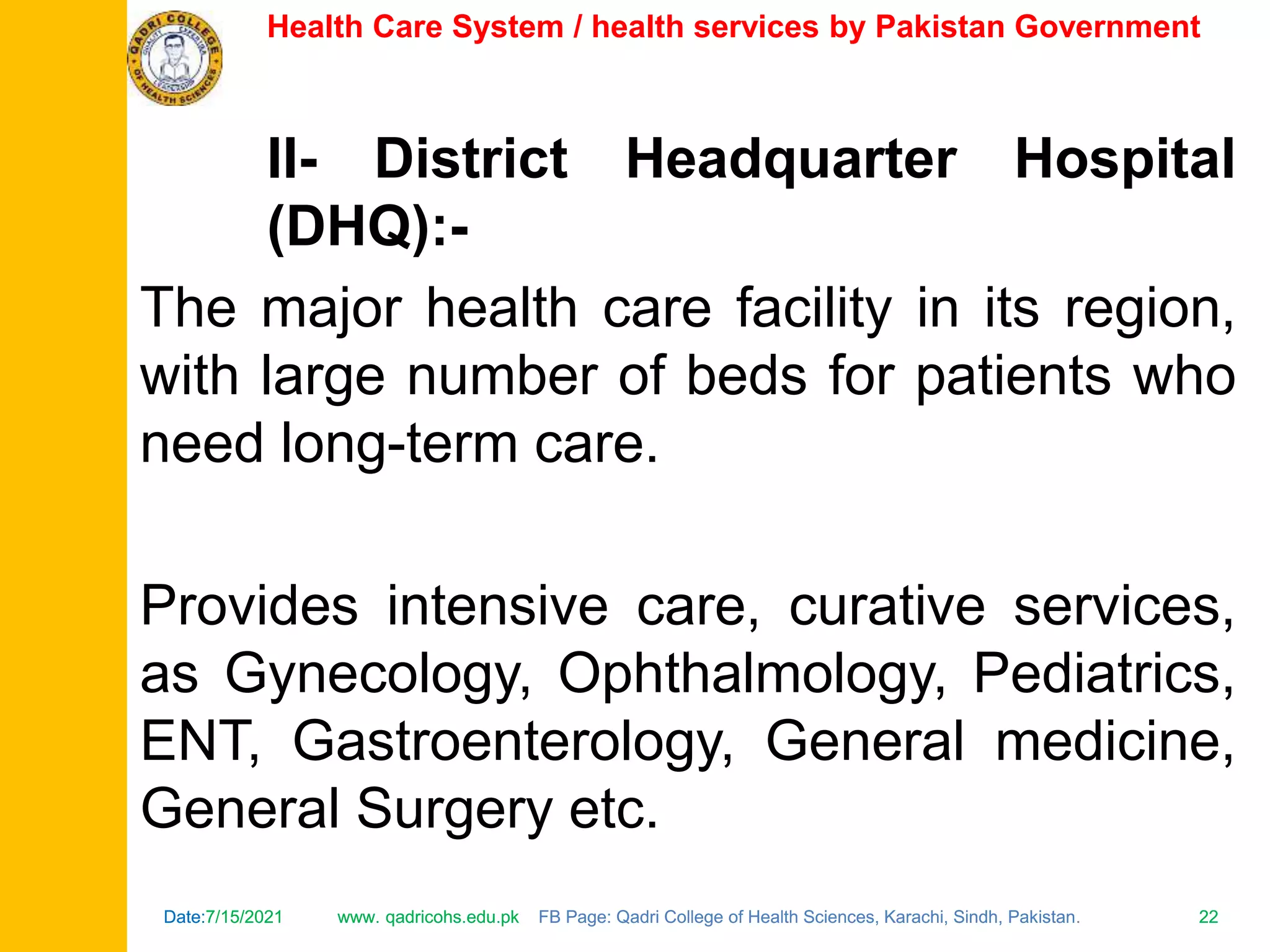 pakistan health care system | PPTX