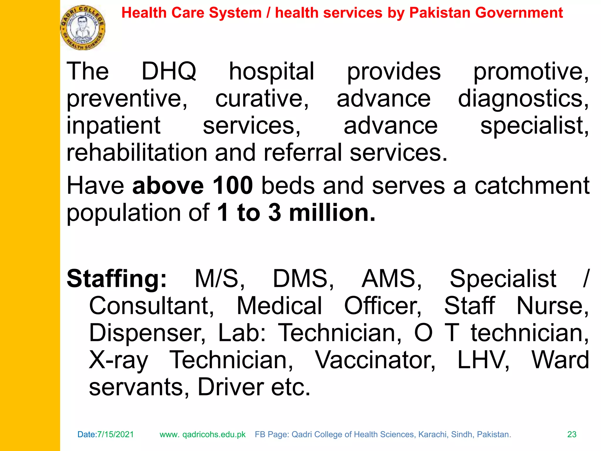 pakistan health care system | PPTX