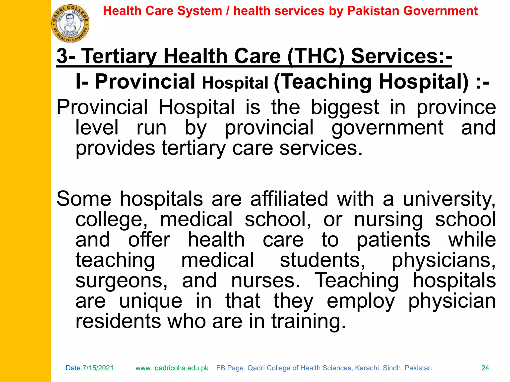 pakistan health care system | PPTX