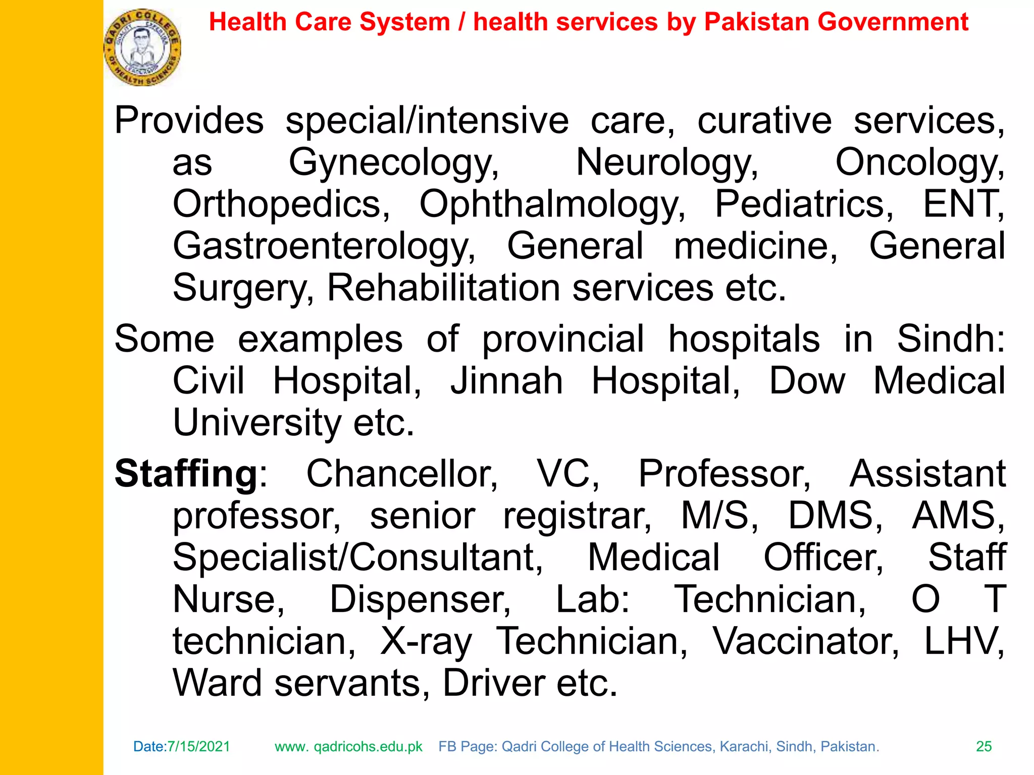 pakistan health care system | PPTX
