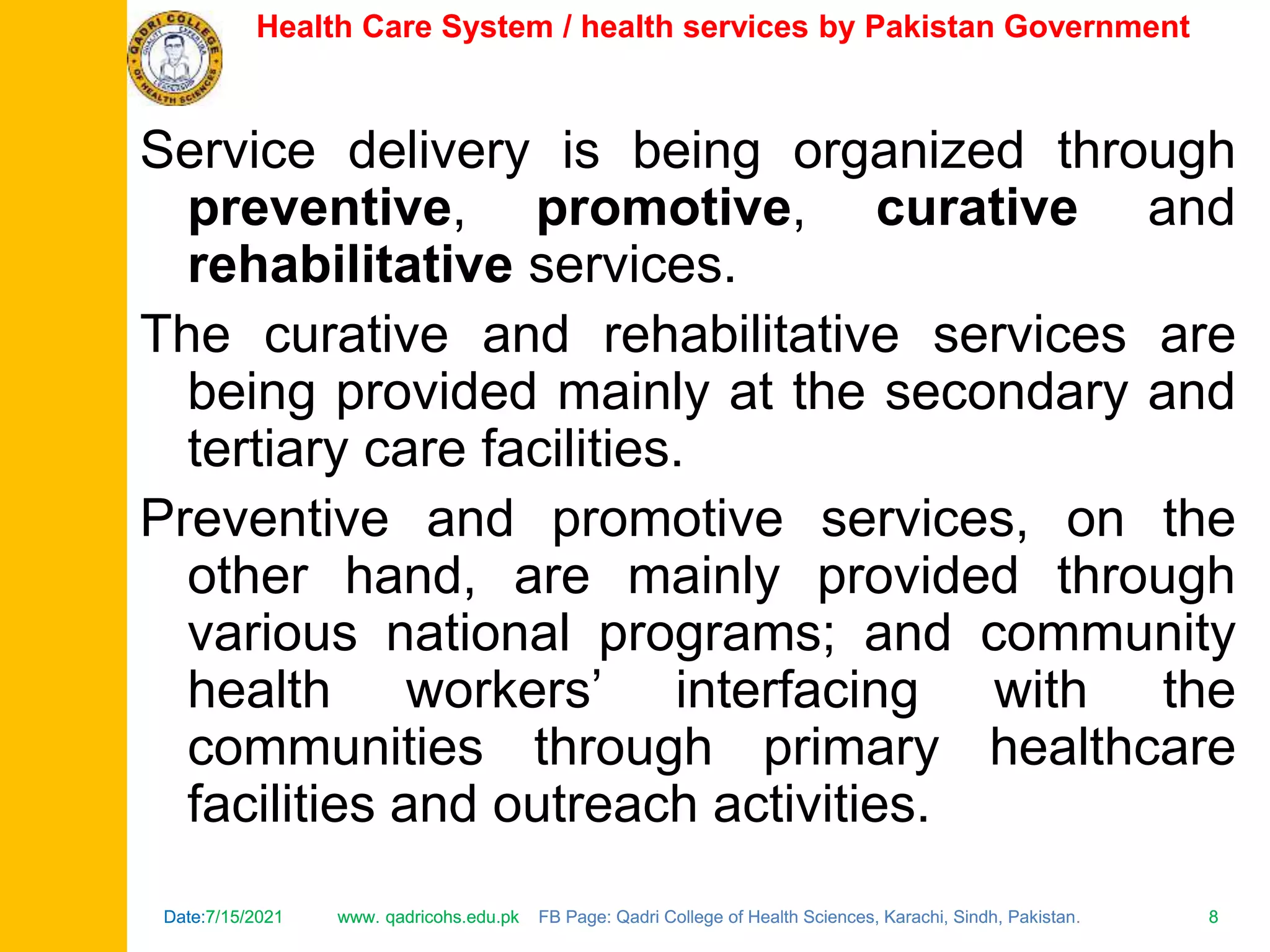 pakistan health care system | PPTX