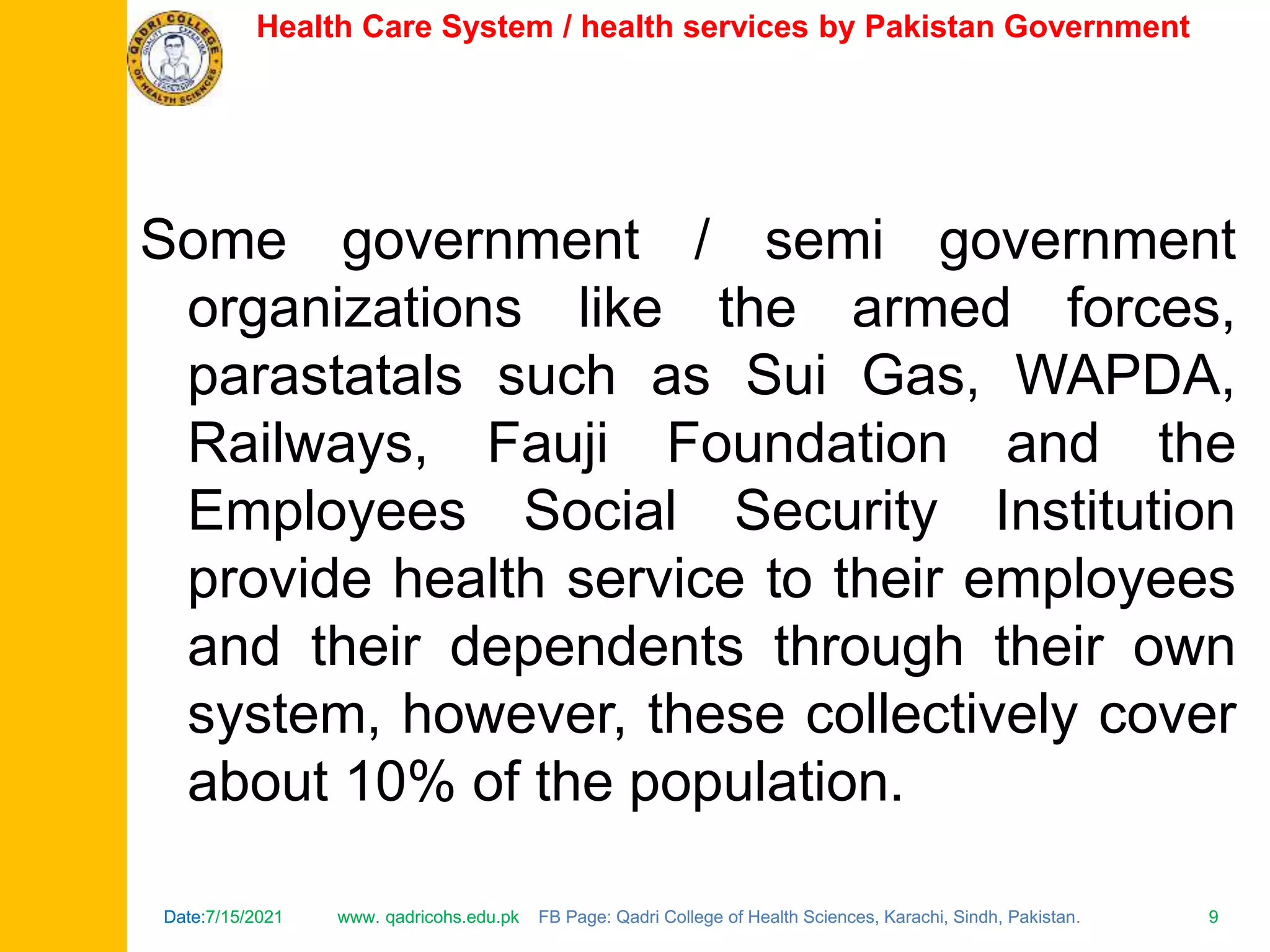 pakistan health care system | PPTX