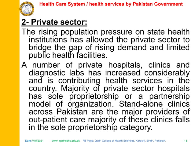 pakistan health care system | PPTX | Infectious Diseases | Diseases and ...