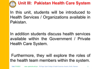 pakistan health care system | PPTX