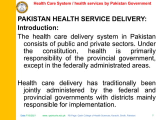 pakistan health care system | PPTX