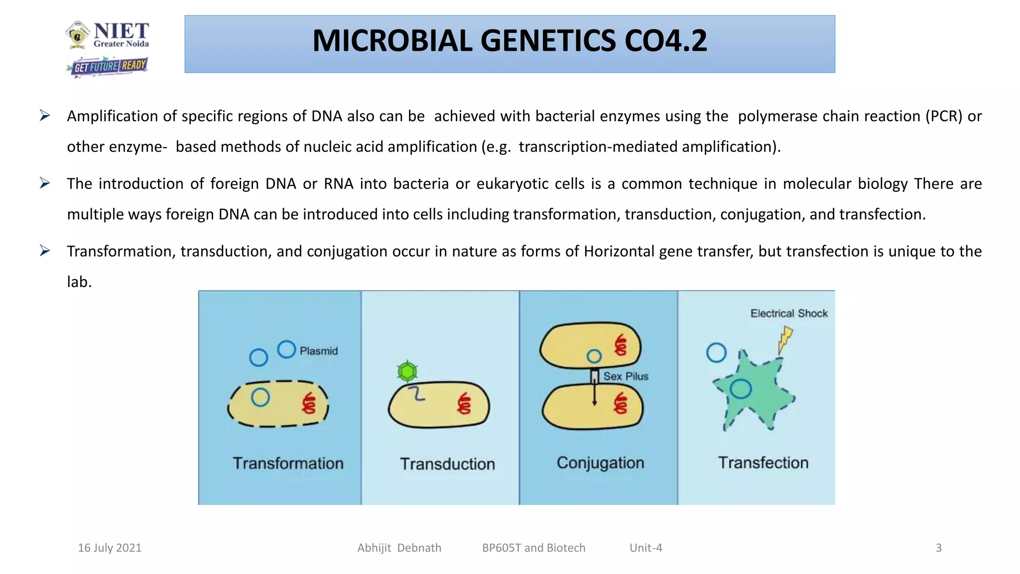 Microbial Genetics: Transformation, Transduction, Conjugation, Plasmids ...