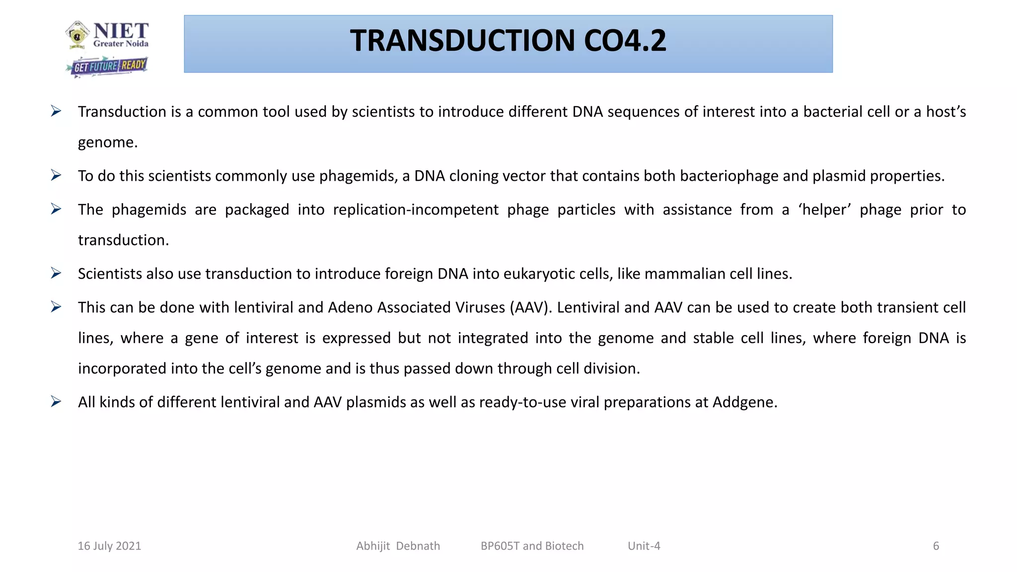 Microbial Genetics: Transformation, Transduction, Conjugation, Plasmids ...