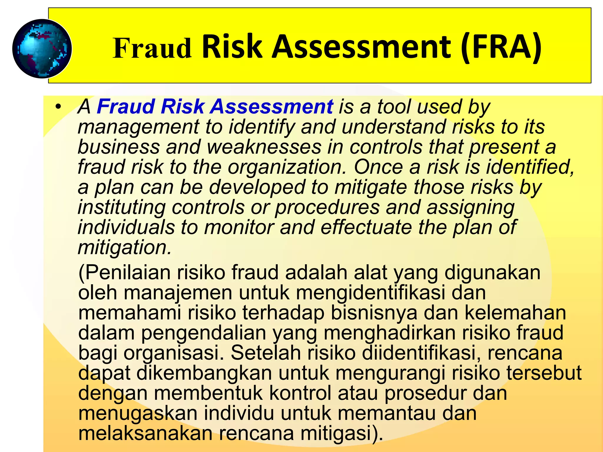 Proses Fraud RISK ASSESSMENT pada Entitas & Transaksional | PPTX