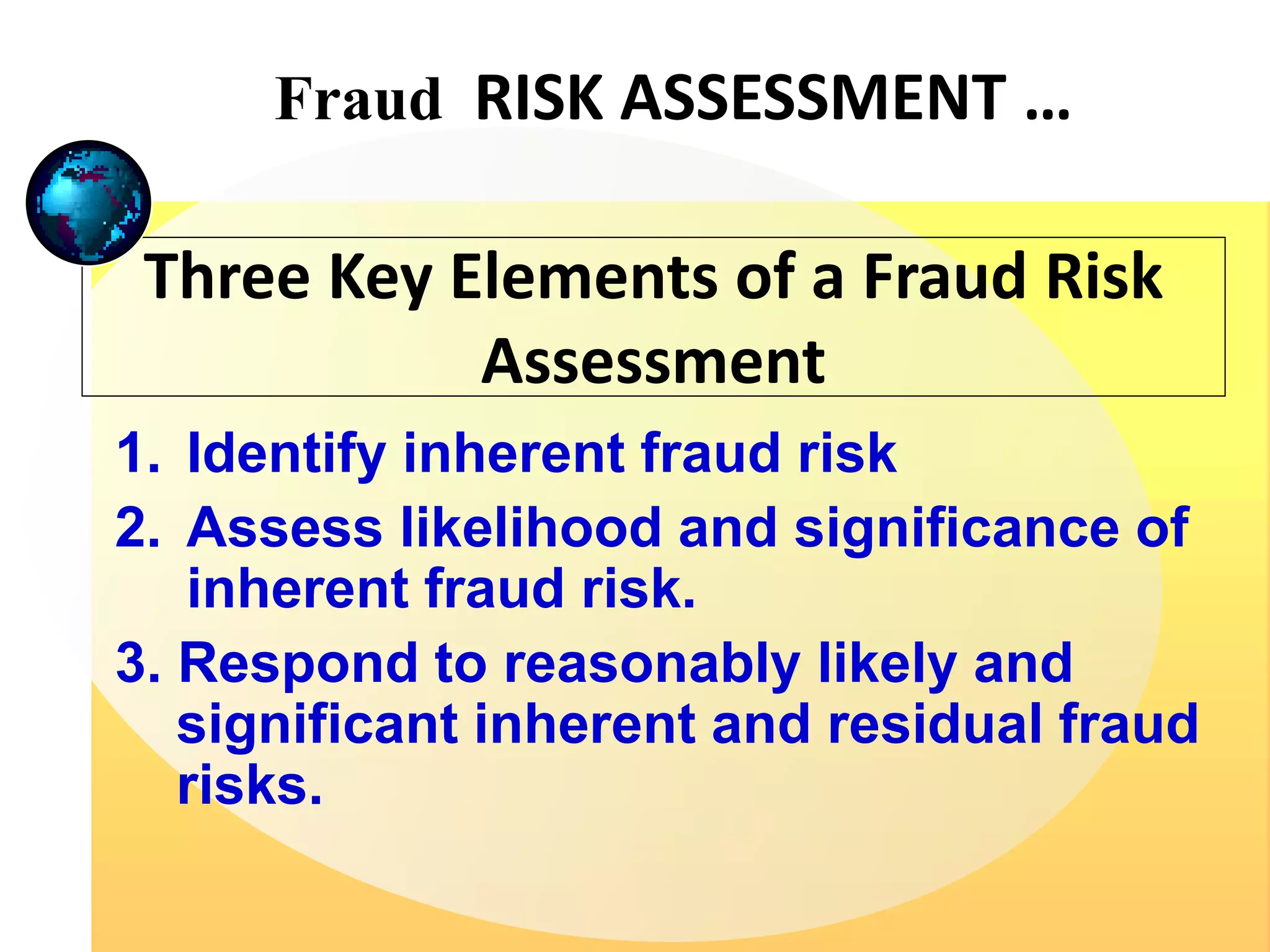 Proses Fraud RISK ASSESSMENT pada Entitas & Transaksional | PPTX
