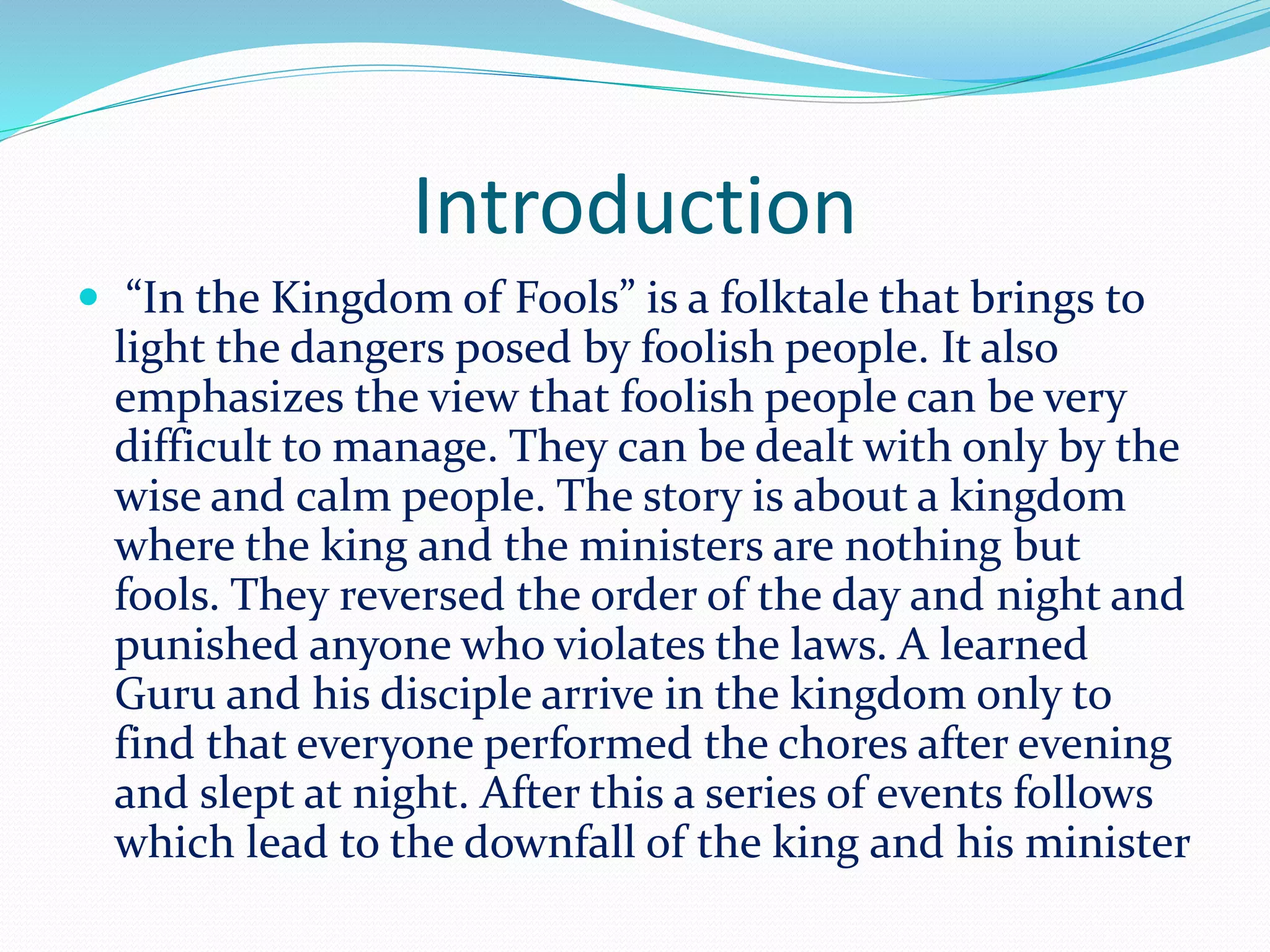 3.in the kingdom of fools.saneesh m s | PPTX