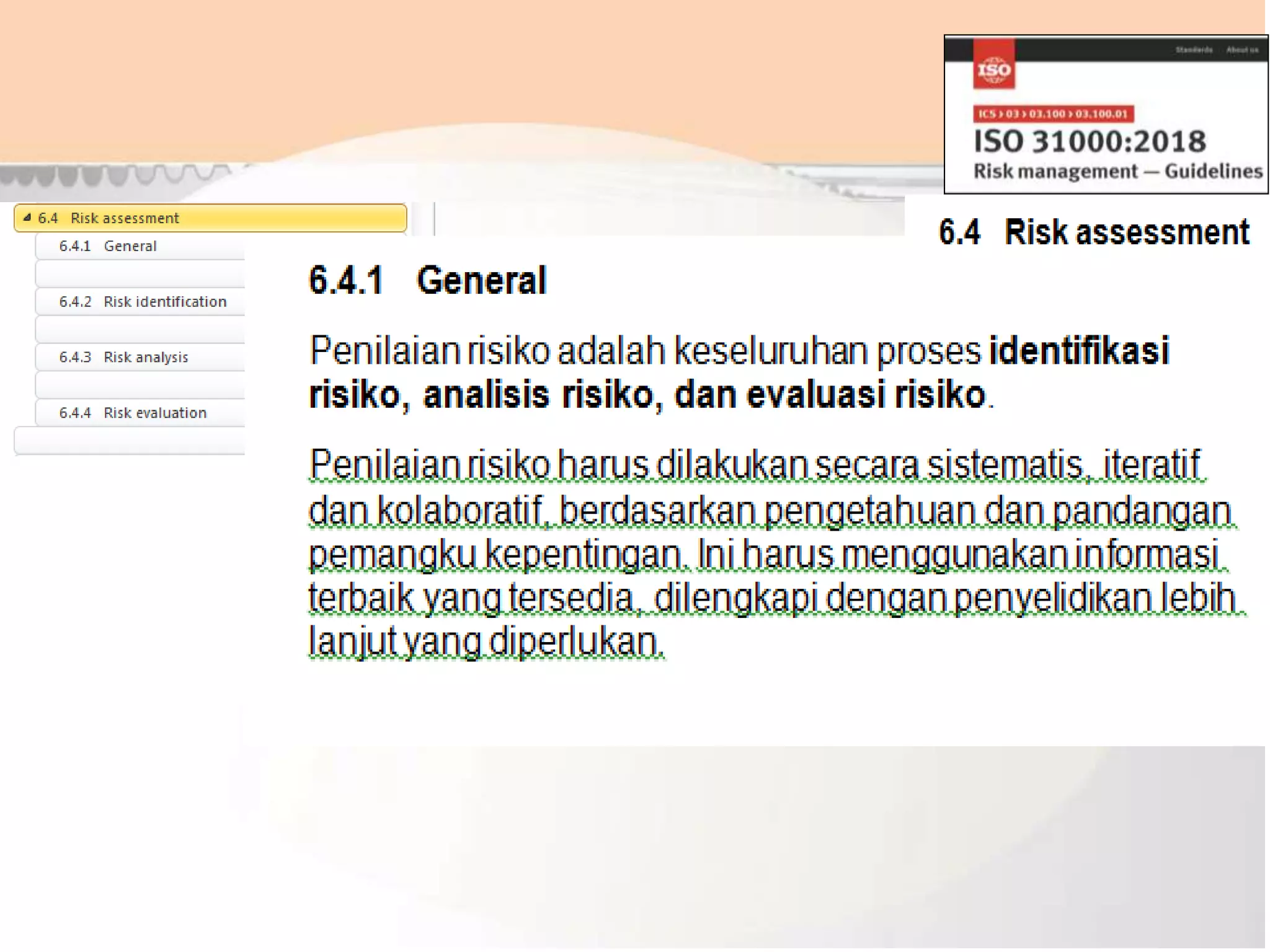 Process "Pemetaan Risiko & Risk Assessment" (Based-on ISO 31090-2018 ...