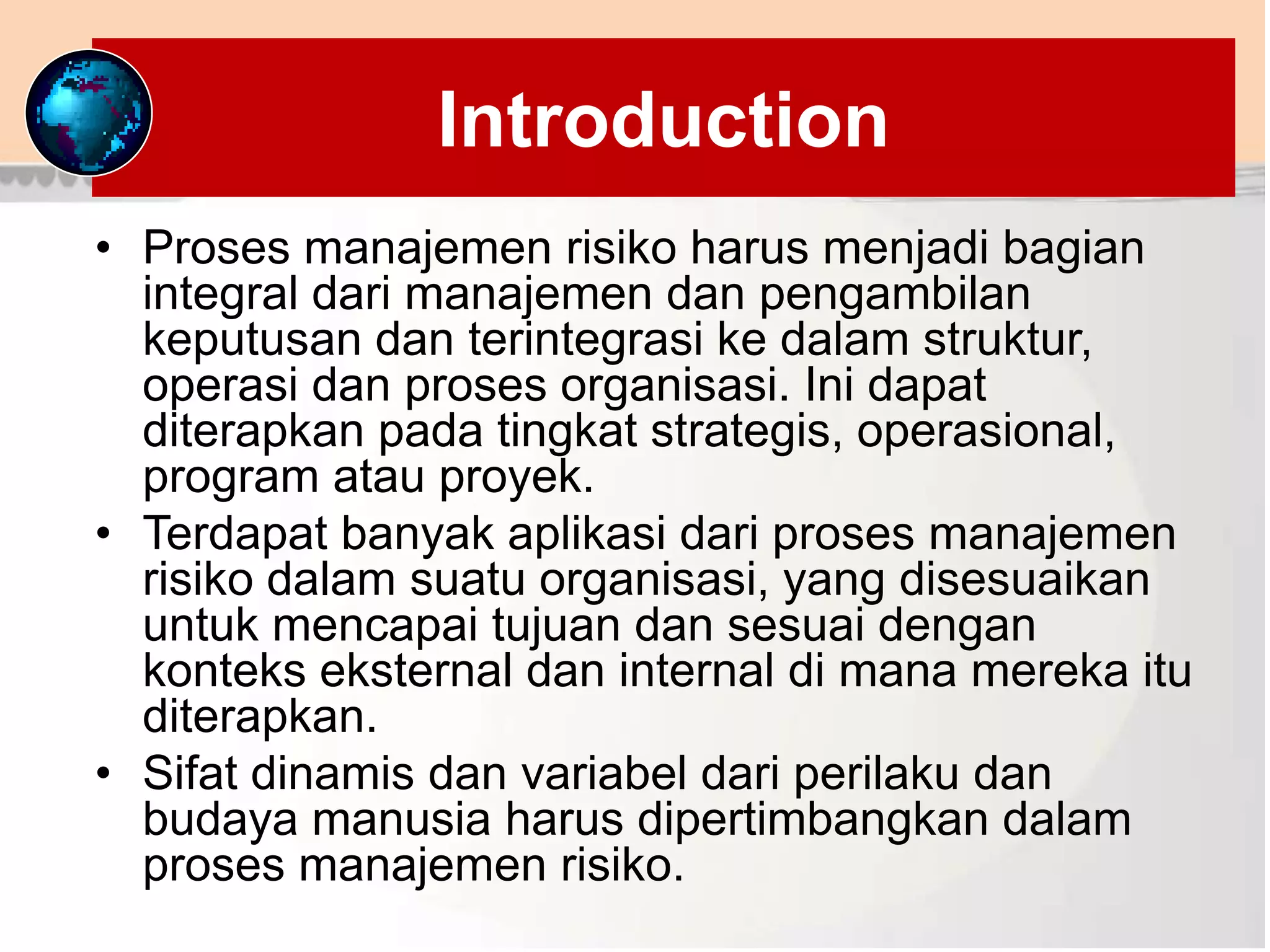 Process "Pemetaan Risiko & Risk Assessment" (Based-on ISO 31090-2018) | PPTX