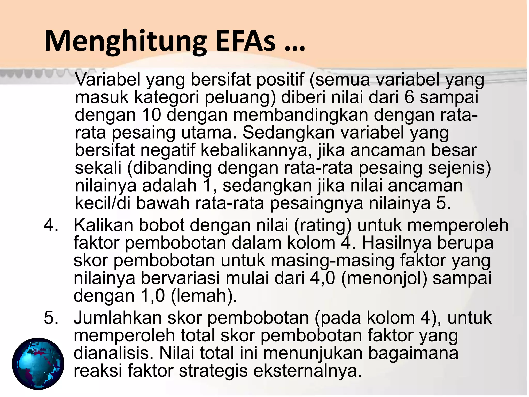 SWOT + IFAs & EFAs Analysis _"Training MARKETING RESEARCH" | PPTX