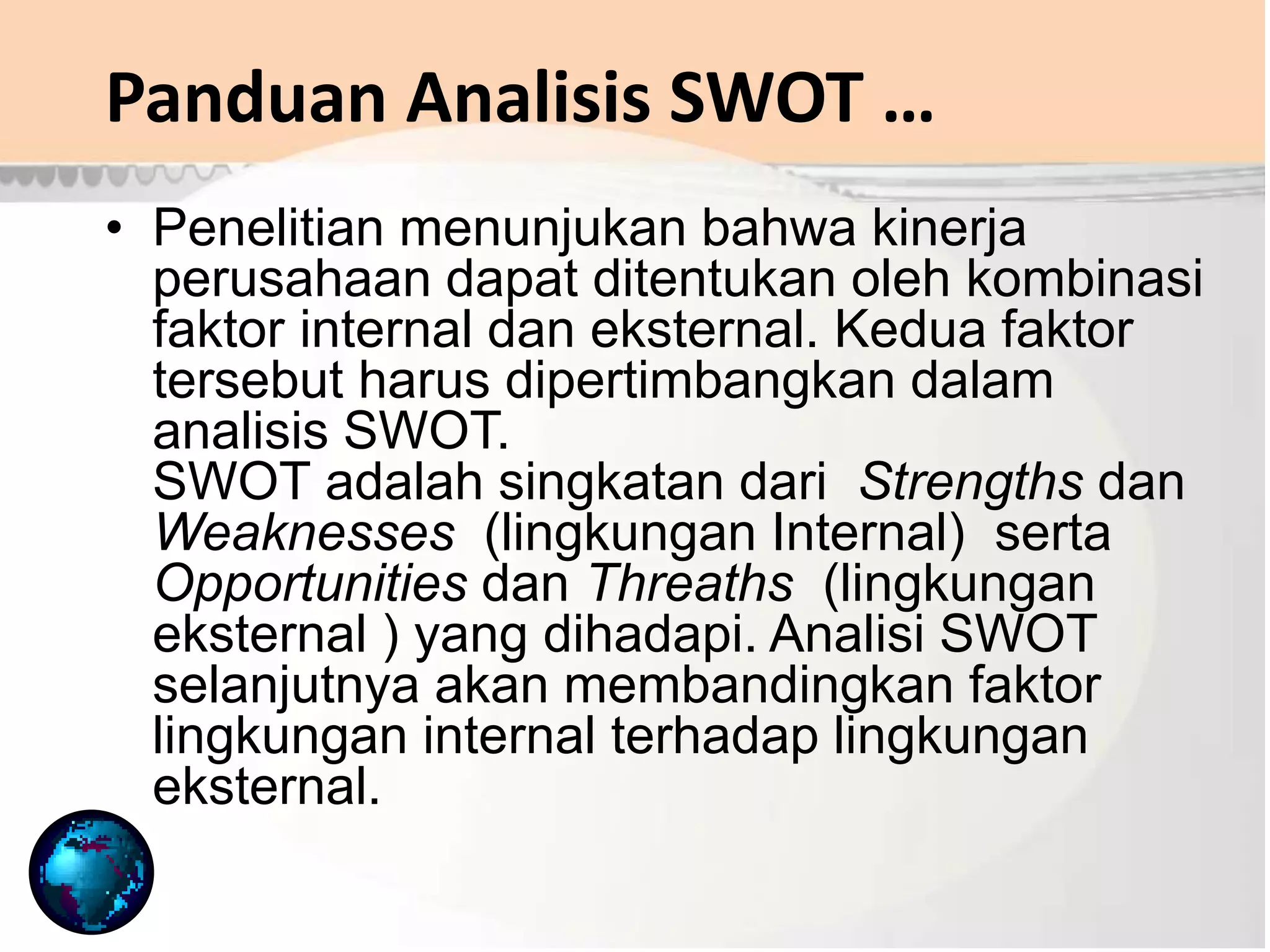SWOT + IFAs & EFAs Analysis _"Training MARKETING RESEARCH" | PPTX