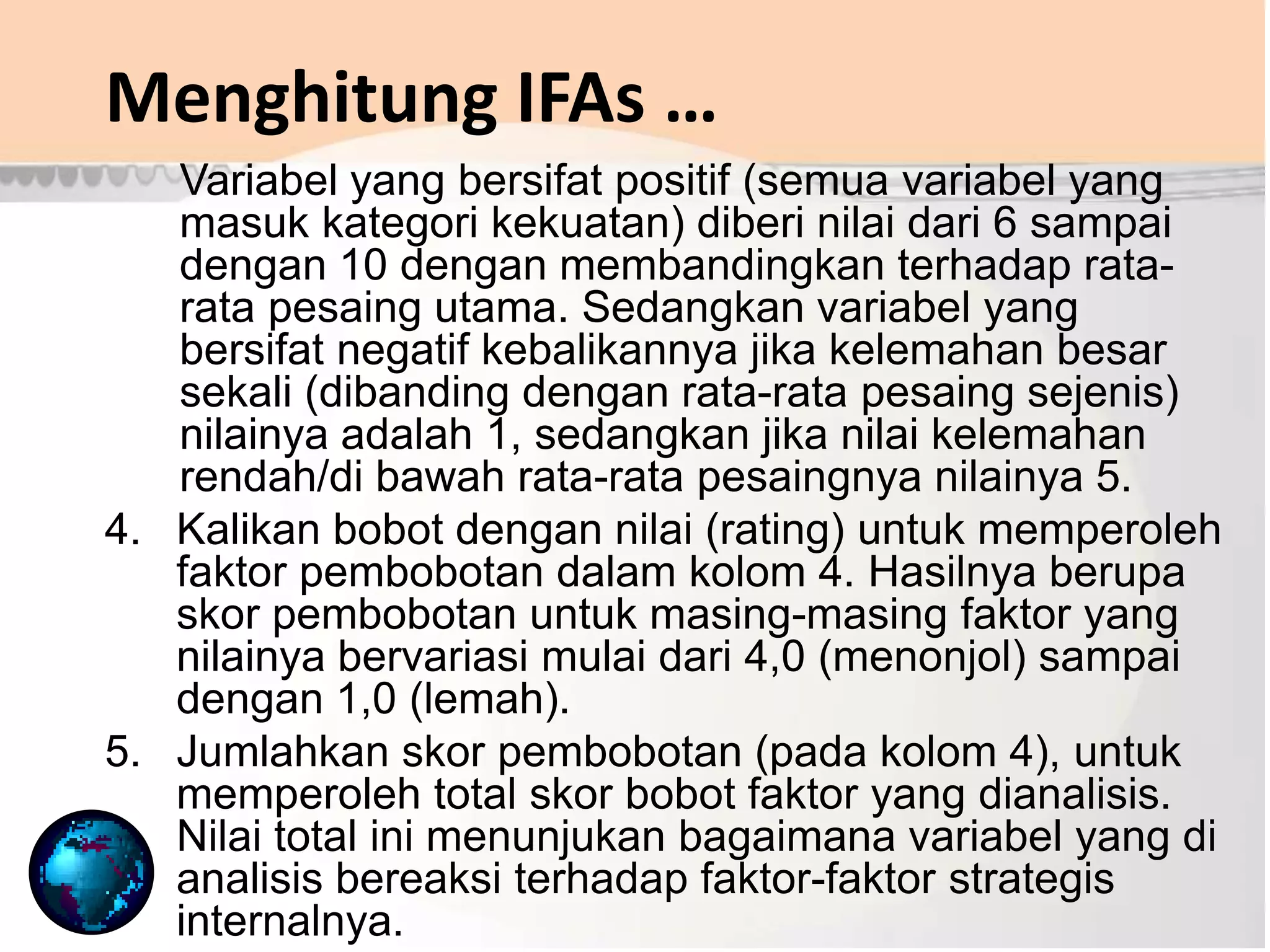 SWOT + IFAs & EFAs Analysis _"Training MARKETING RESEARCH" | PPTX