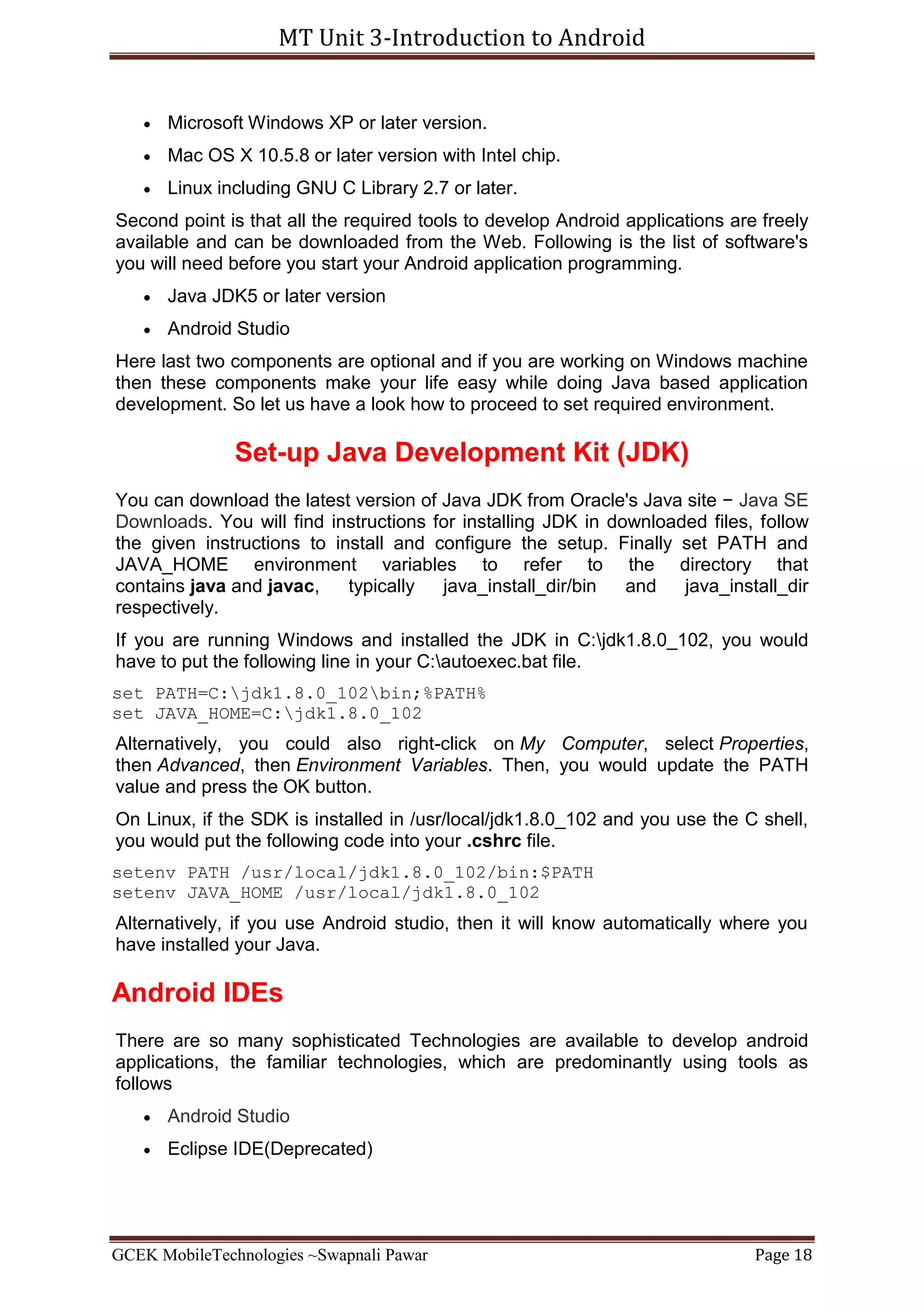Introduction to android | PDF