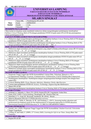 3. silabus singkat | PDF