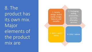 Marketing Mix- Multiple Choice Questions (MCQs) on Marketing Mix | PPT