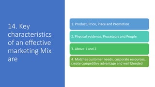 Marketing Mix- Multiple Choice Questions (MCQs) on Marketing Mix | PPT