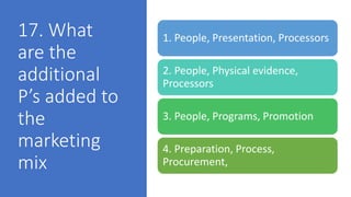 Marketing Mix- Multiple Choice Questions (MCQs) on Marketing Mix | PPT
