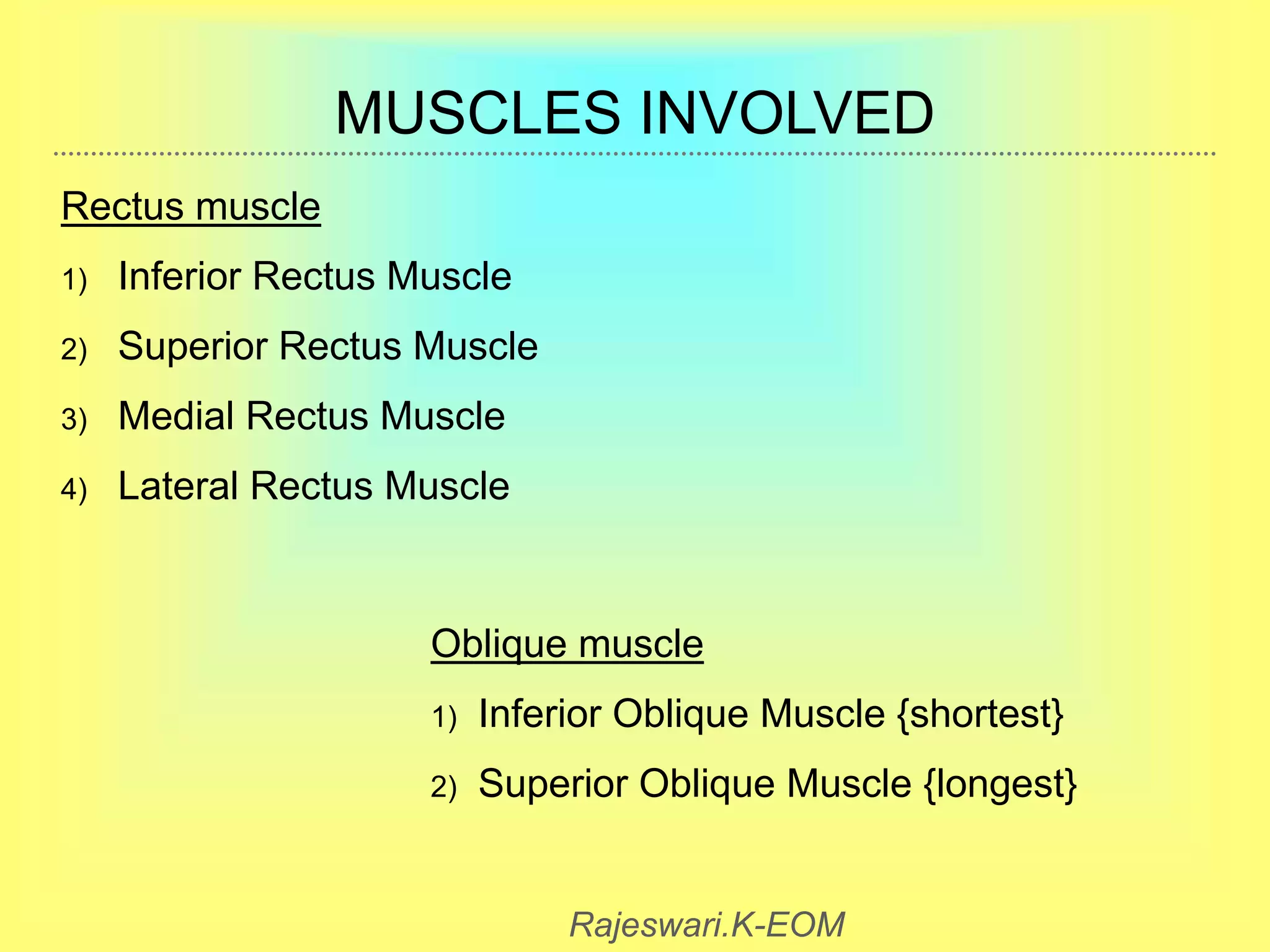 EXTRA OCULAR MUSCLES OF EYE | PPT