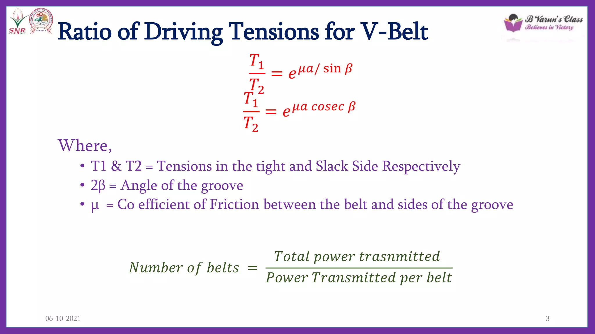 V-belt drive Design Procedure | PPTX