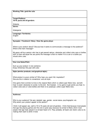 3. formal proposal advergame | PDF