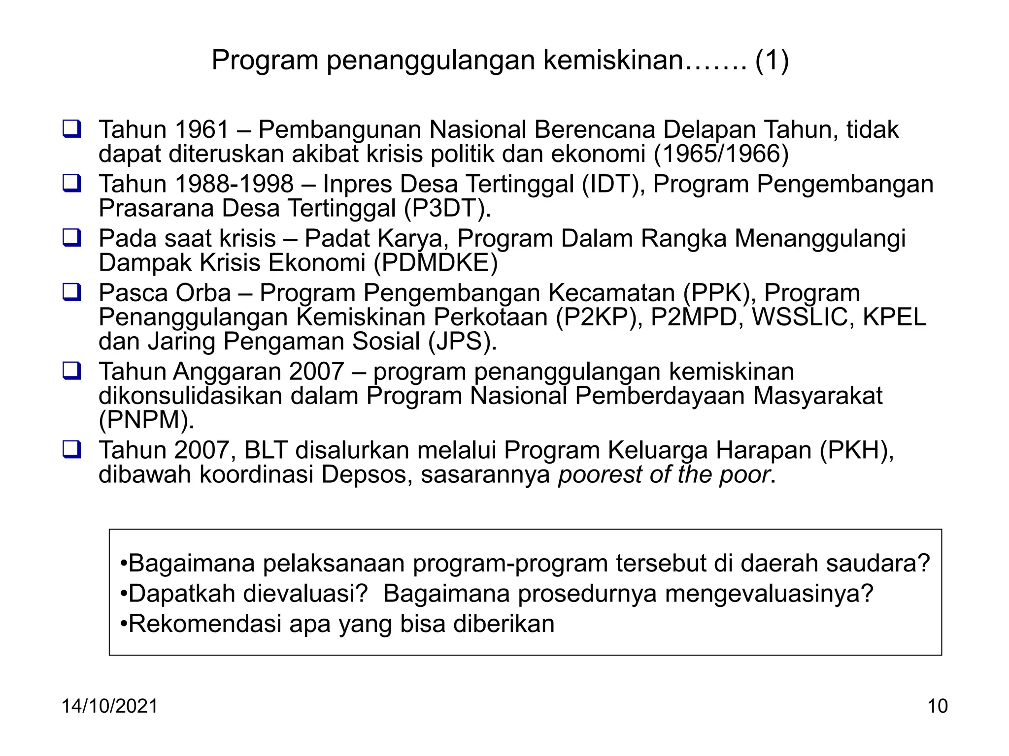 Kemiskinan: Masalah dan kebijakan penaggulangan kemiskinan | PPT