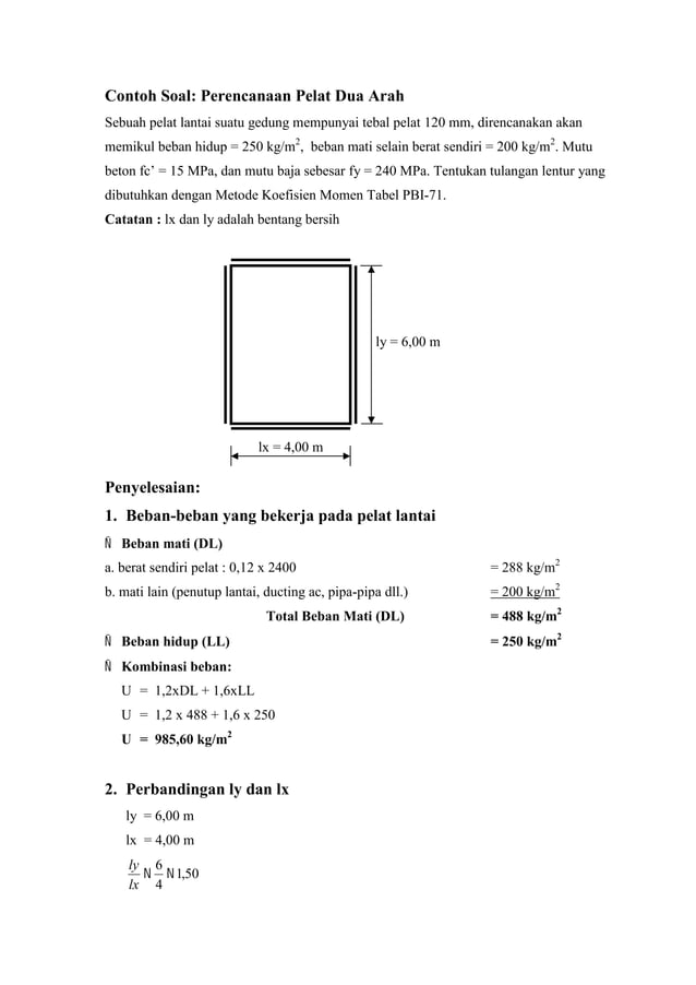 3. koefisien momen pbi 71-two way #1 | PDF