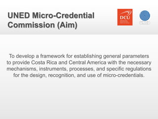 Developing an International Framework of Micro-Credentials for Costa ...