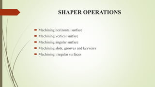 Shaper Machine | PPTX