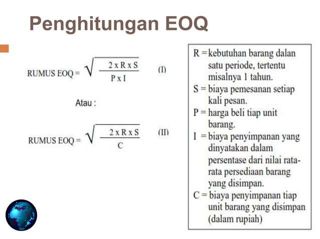 Manajemen Persediaan (INVENTORY), EOQ, FIFO & LIFO _Training LOGISTICS | PPT