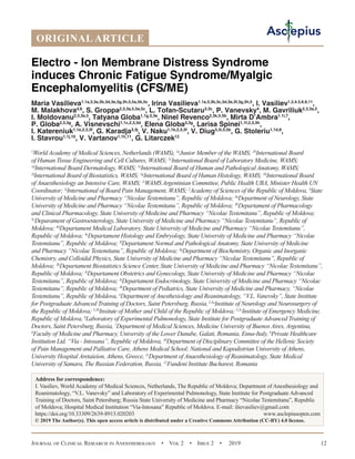 Electro - Ion Membrane Distress Syndrome induces Chronic Fatigue ...
