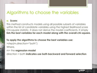Methods for feature/variable selection in Regression Analysis | PDF