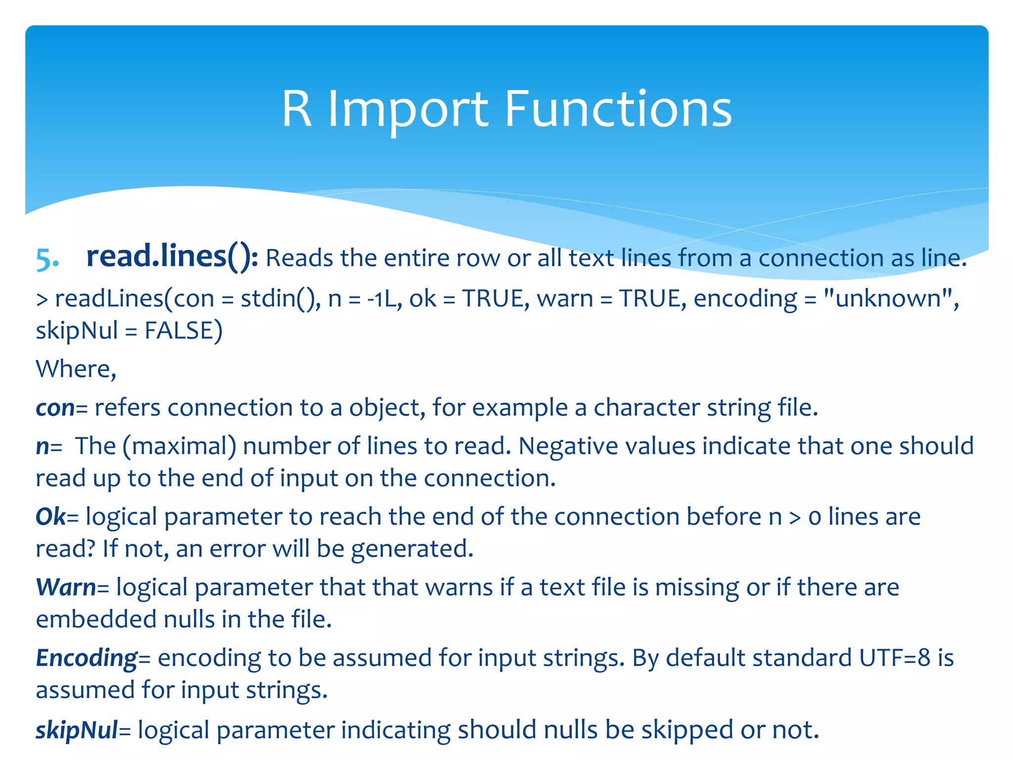 Import Data using R | PDF
