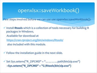 Import and Export Excel Data using openxlsx in R Studio | PDF