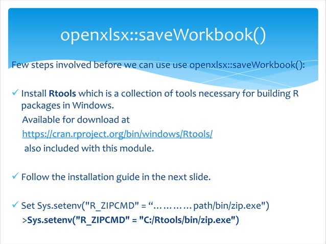 Import and Export Excel Data using openxlsx in R Studio | PPT