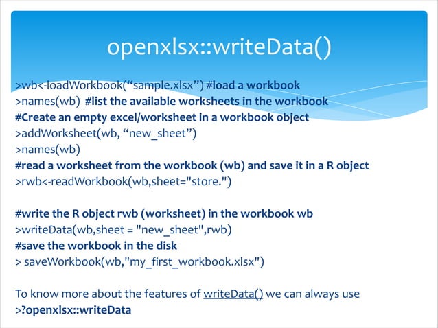 Import and Export Excel Data using openxlsx in R Studio | PPT