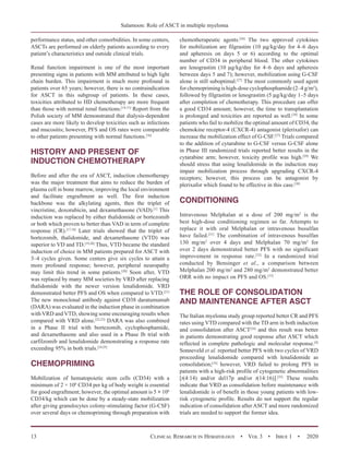 Decreasing or Increasing Role of Autologous Stem Cell Transplantation ...