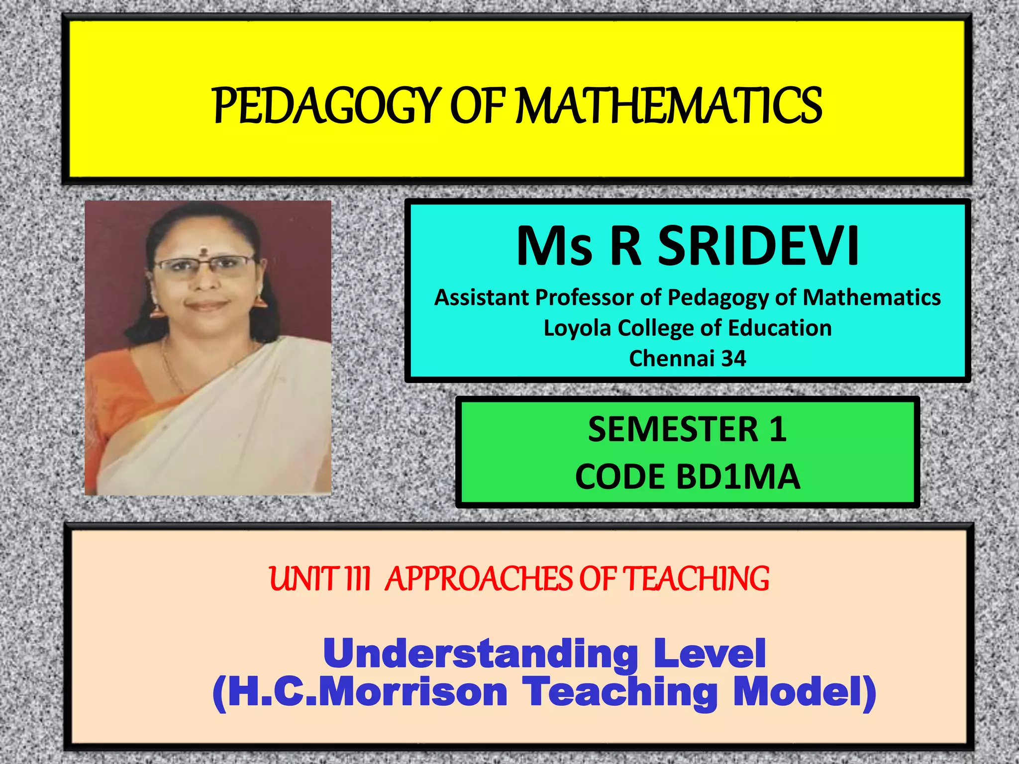 3. unit 3 understanding level morrison model | PPTX