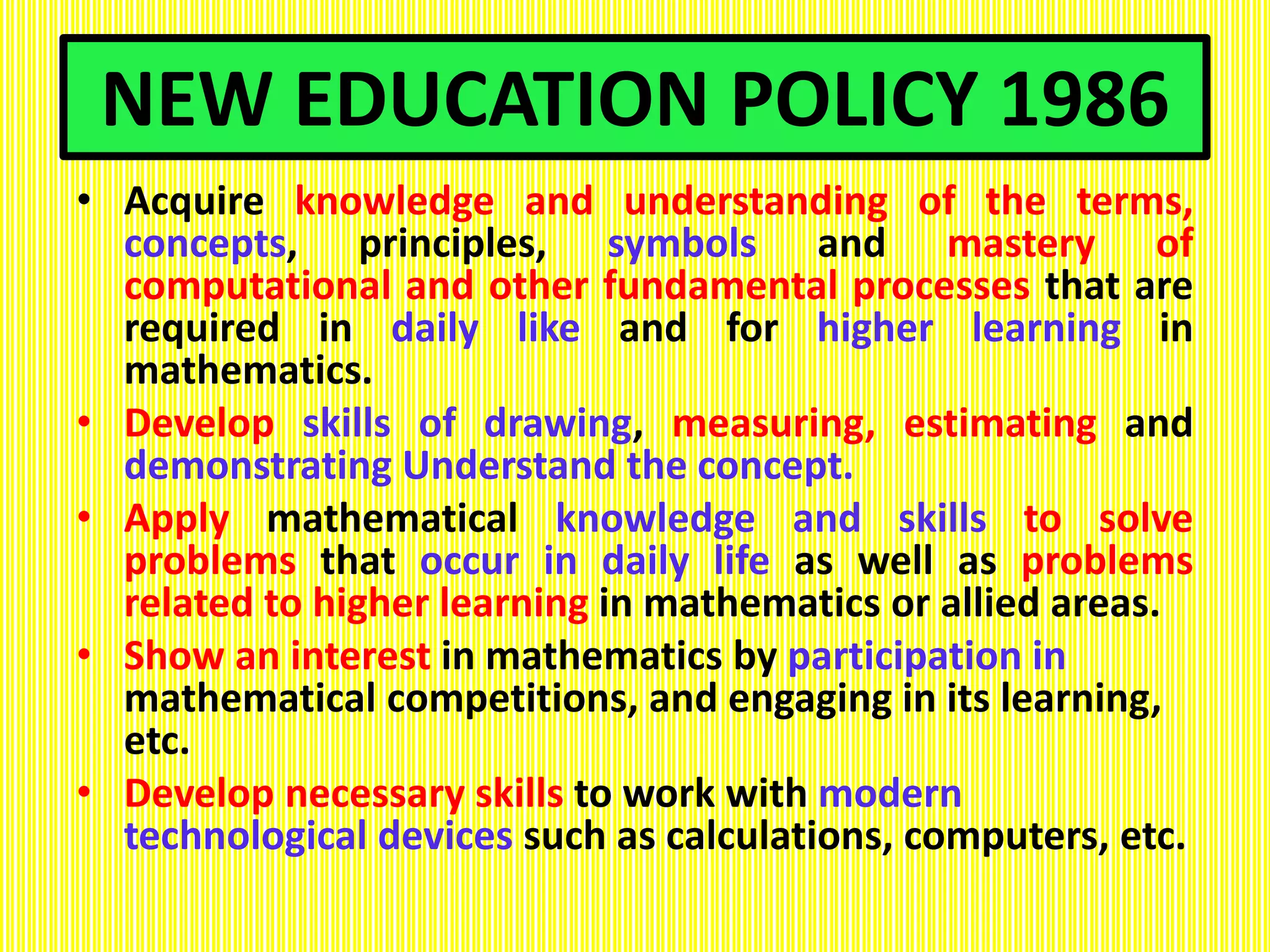 3. new objectives of mathematics 2021 | PPT